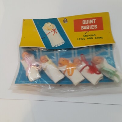 VINTAGE QUINTS BABY DOLLS HOUSE MINIATURE ORIGINAL PACKAGE QUINTUPLES ...