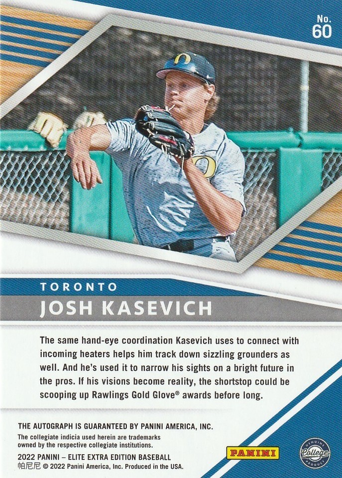 JOSH KASEVICH 2022 PANINI ELITE EXTRA EDITION AUTOGRAPH | eBay