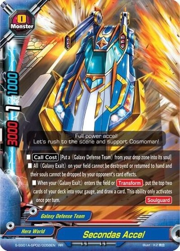 Future Card Buddyfight Secondas Accel S-SS01A-SP02/0058EN RR Hero World ...
