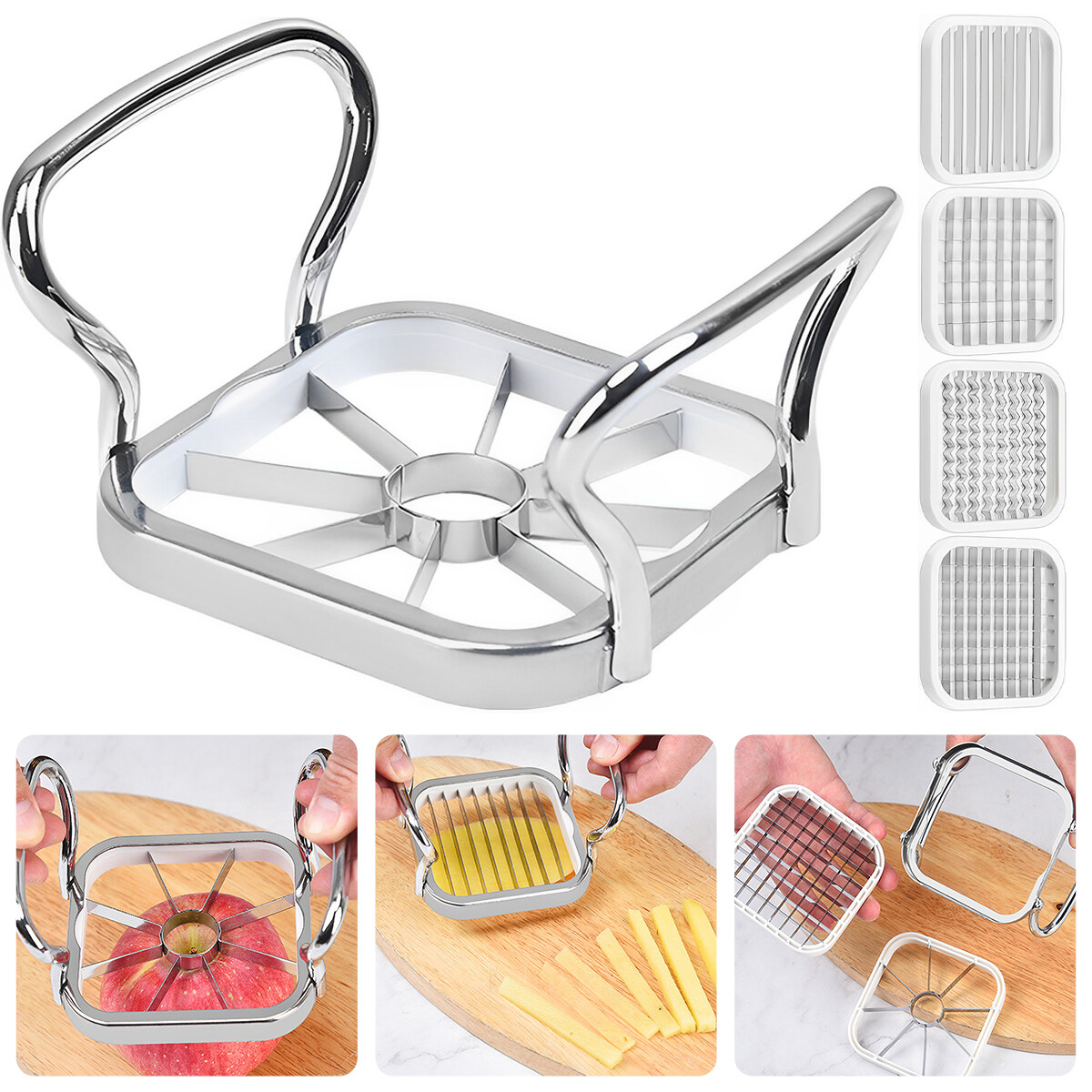 Potato Onion Cutter Fruit Vegetable Slicer with Handle Manual French ...
