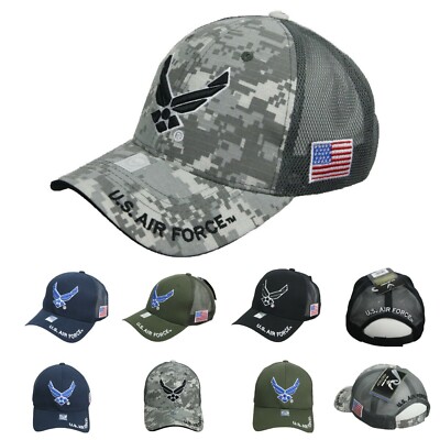 US Air Force Air Baseball Cap US Flag Hat Military USAF Camo Mesh Caps ...