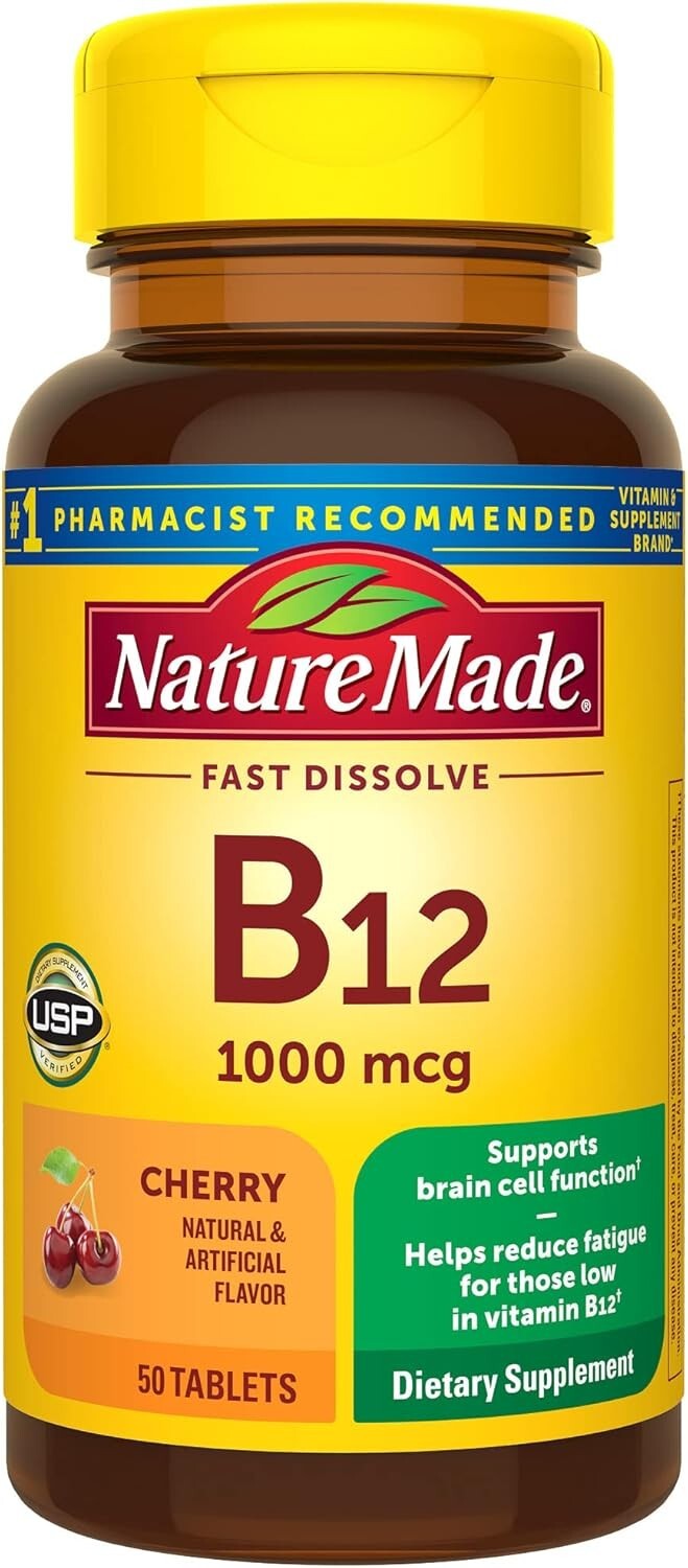 Nature Made Vitamin B12 1000 Mcg, Easy to Take Sublingual B12 for ...