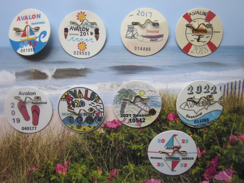 AVALON NEW JERSEY SEASONAL BEACH BADGES/TAGS 2015 THROUGH 2023 | eBay