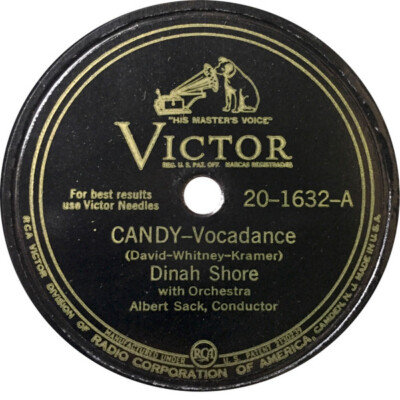 Dinah Shore - Candy / He's Home For A Little While 1945 Shellac, 10 ...