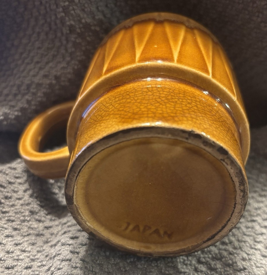 Vintage Japan Brown drip glaze stackable coffee mug | eBay