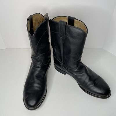 Justin Roper Men’s 11 EEE Boots Black Leather Classic Western Biker ...