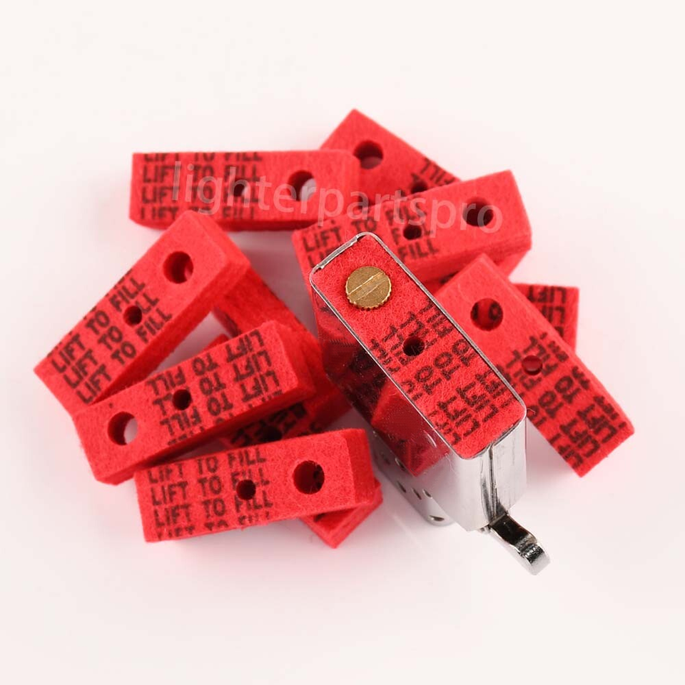10pcs high quality cotton red felt pad with black text for Zippo ...