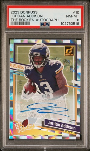 2023 PANINI DONRUSS THE ROOKIES AUTO #10 JORDAN ADDISON ROOKIE RC 61/ ...