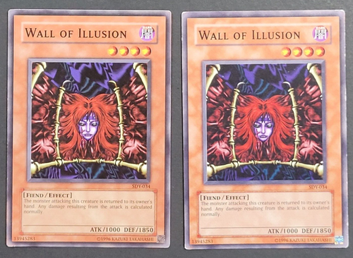 Yugioh TCG - 2x Wall of illusion - SDY-034 - LP - vintage - Fiend Dark - 2002 | eBay UK