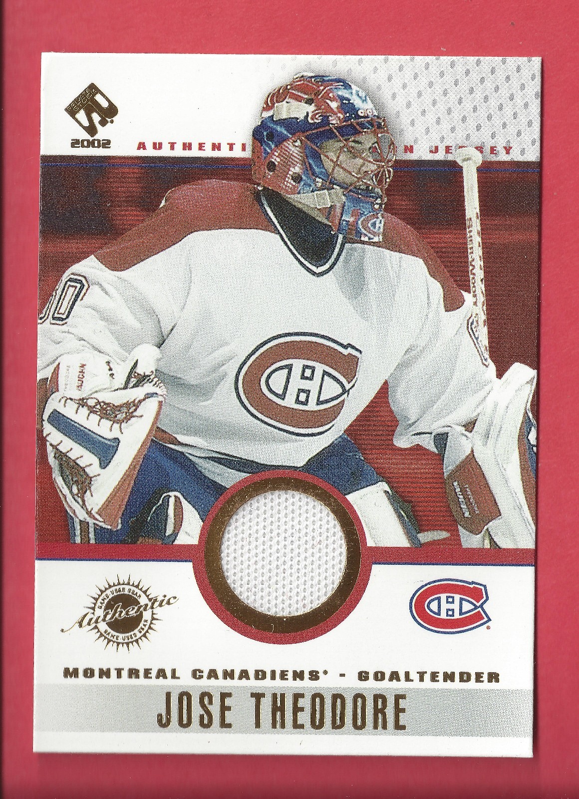 2001-02 Pacific Private Stock Game-Used Gear 55 JOSE THEODORE Hockey ...