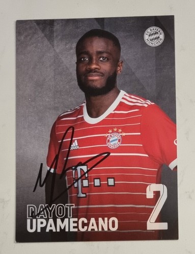 SUPERSTAR DAYOT UPAMECANO HAND SIGNED 4X6" BAYERN MUNICH PROMO CARD ...