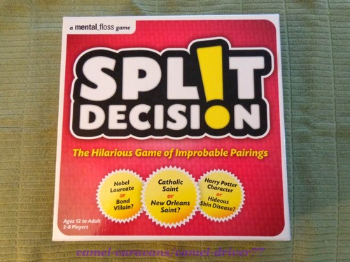 SPLIT DECISION A Mental Floss BOARD GAME Trivia Card FAMILY FUN 2-8 ...
