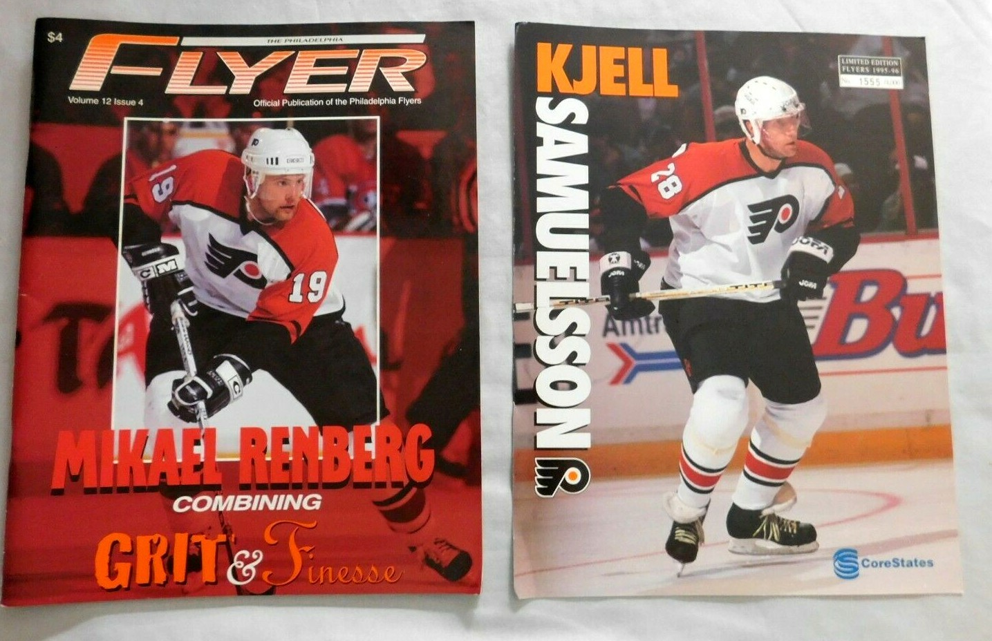Mikael Renberg Flyers 11-24-95 Program & Kjell Samuelsson Phan Photo ...