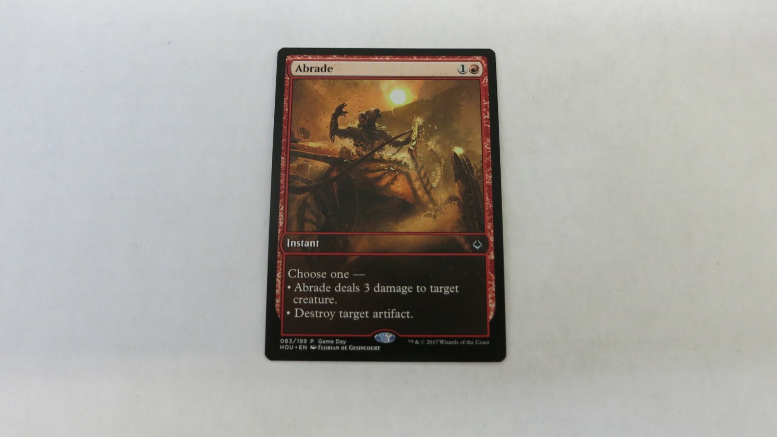 ABRADE HOUR DEVASTATION FULL ART DCI GAME DAY PROMO MTG MAGIC GATHERING ...