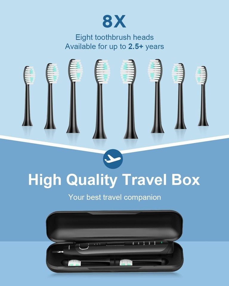 Electric Toothbrush for Adults and Kids Sonic Rechargeable Toothbrush ...