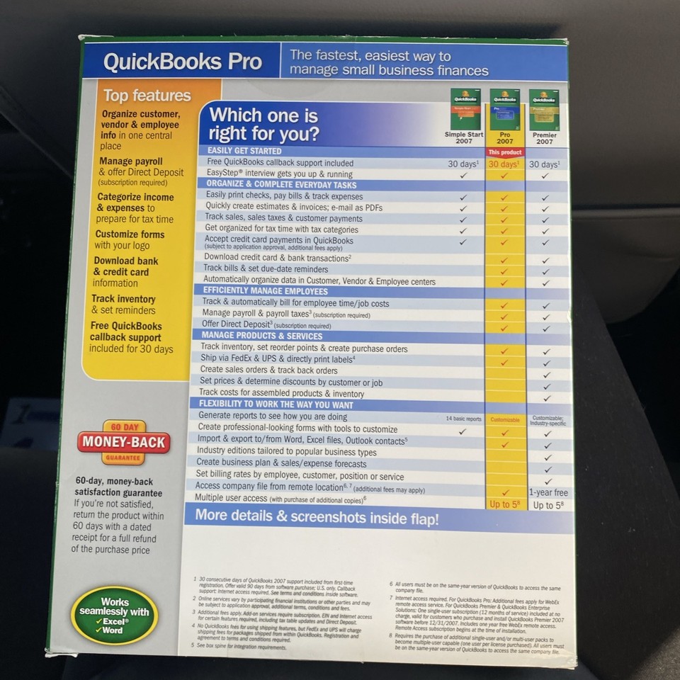 Intuit QuickBooks Pro 2007 For Windows 2000 / XP Vista Product Key CD Free Ship! | eBay