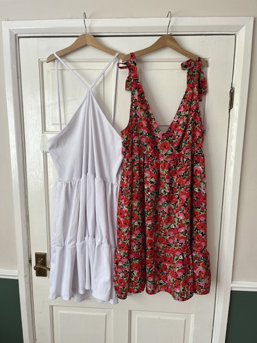 Bundle Of x2 Summer Dresses. BOOHOO BNWT White Strappy 18 & SHEIN ...