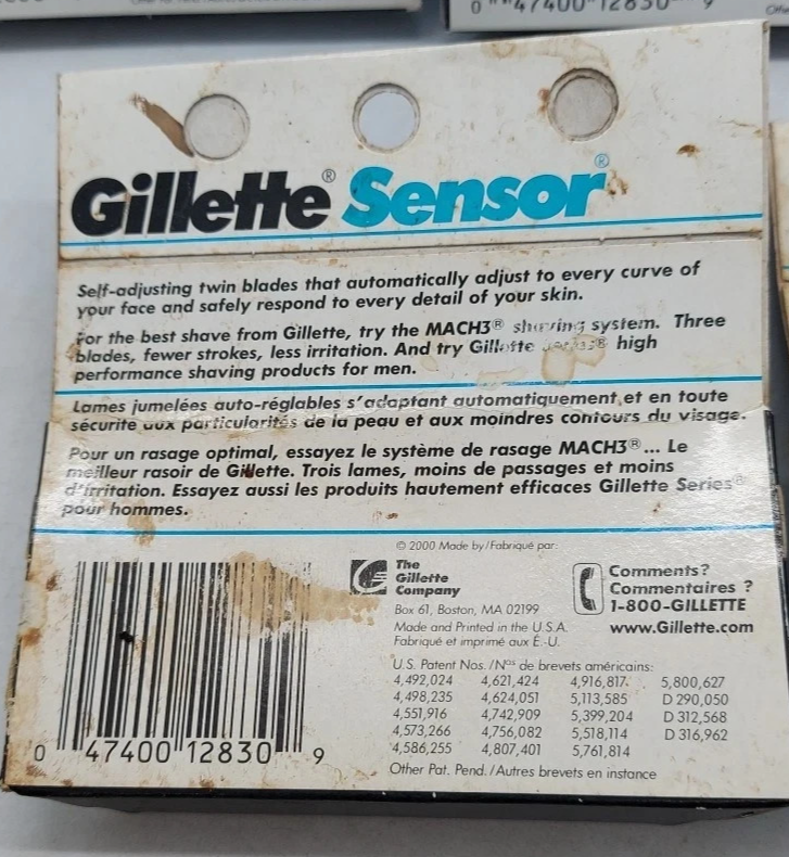 Gillette Sensor Razor Blades 1 Pack of 3ct = 3 TOTAL Blades Cartridges ...