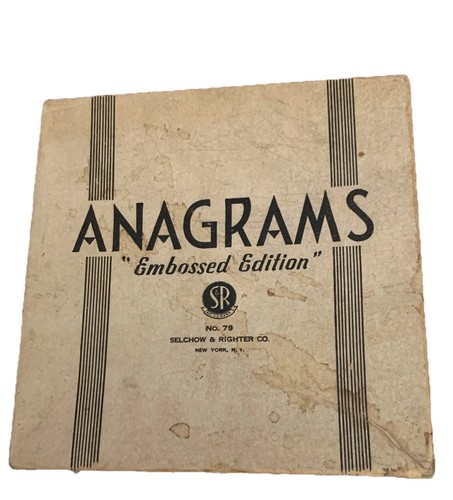Vtg Anagrams Game Embossed Edition No 79 Selchow & Righter New York 80 Tiles | eBay