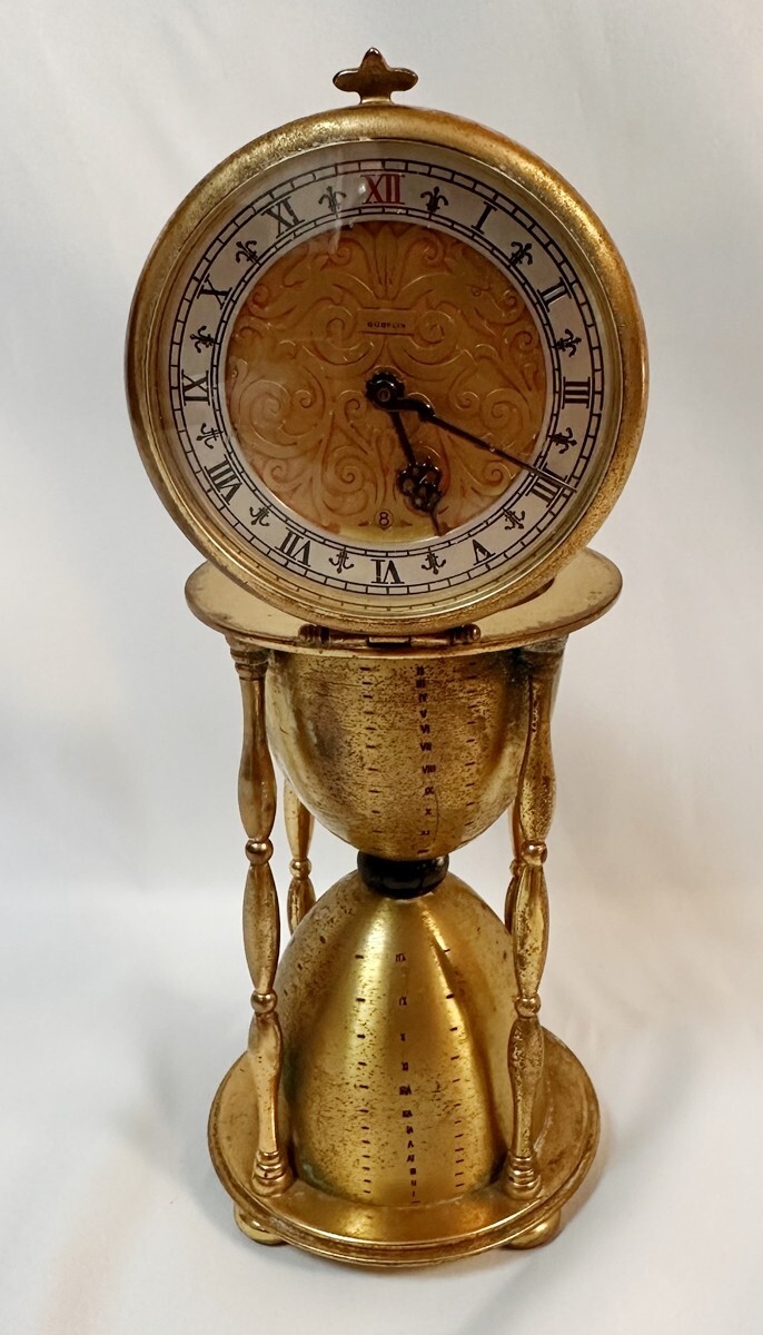 Vintage Gubelin HourGlass 8 Day Clock with Box - Interesting Form with ...