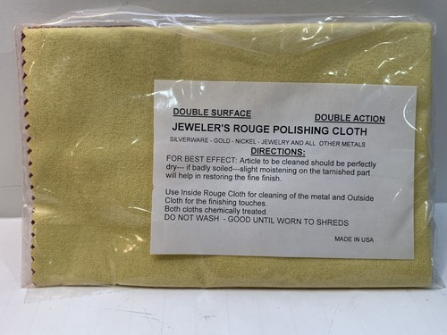 Jeweler's Rouge Polishing Cloth Gold Silver Copper Brass Nickel 10" x ...