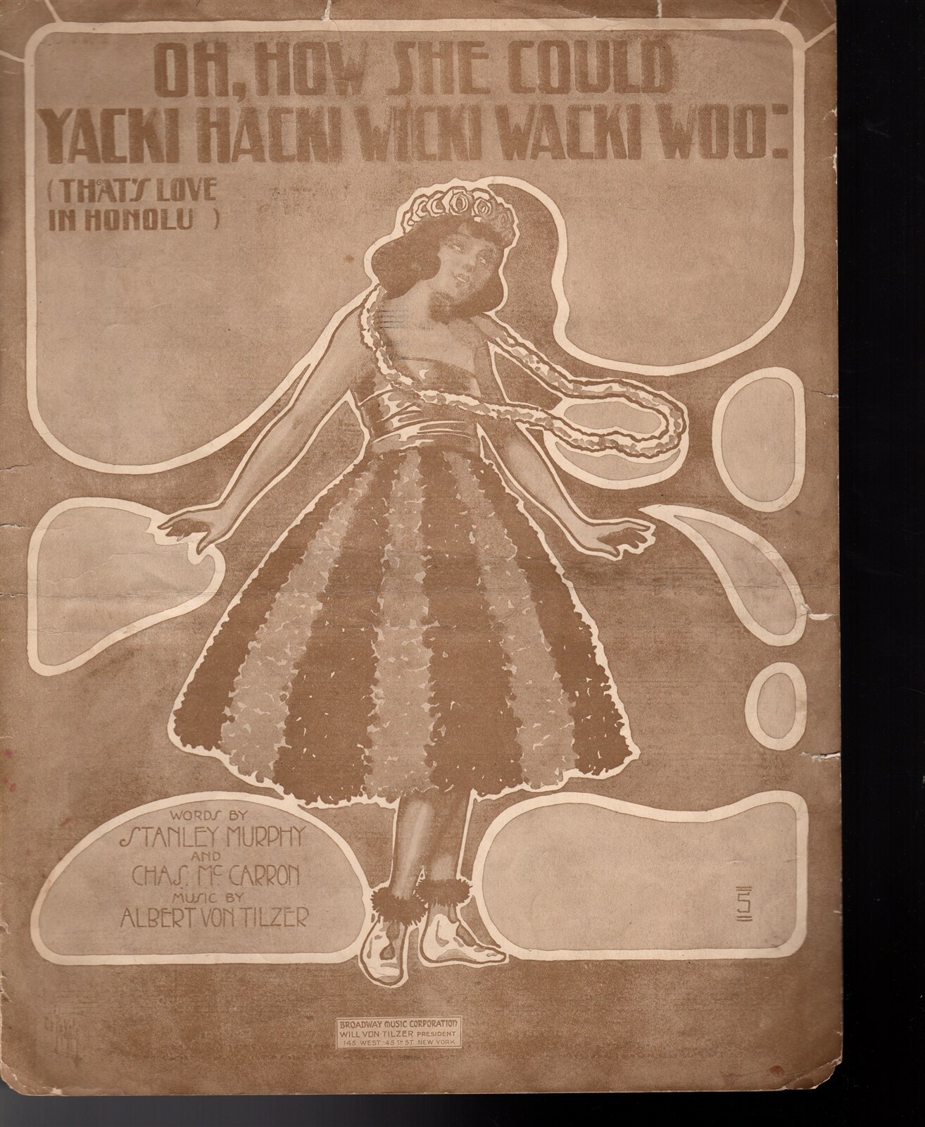 Oh' How She Could Yacki Hacki Wicki Wacki Woo Sheet Music 1916 DeTakacs ...