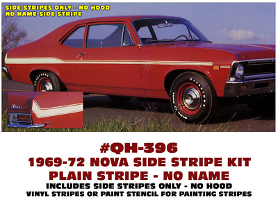 QH-396 1969-1972 CHEVY NOVA SIDE STRIPES VINYL or PAINT STENCIL - NO ...