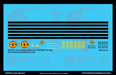 N Scale Portland And Western GW SD45 Locomotive Decal Set | eBay