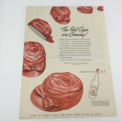 1946 Carling's Red Cap Ale The Red Caps are Coming! Ad From Life ...