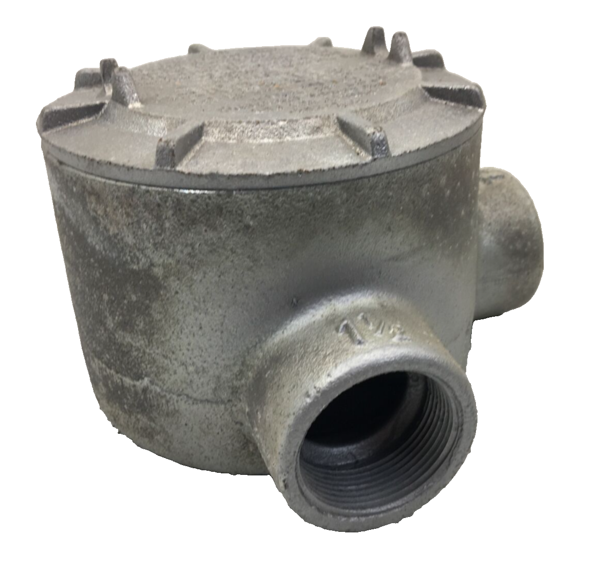 GUAL-150 O-Z/GEDNEY 2 HUB ROUND CONDUIT OUTLET BOX WITH COVER AND 1.5 ...