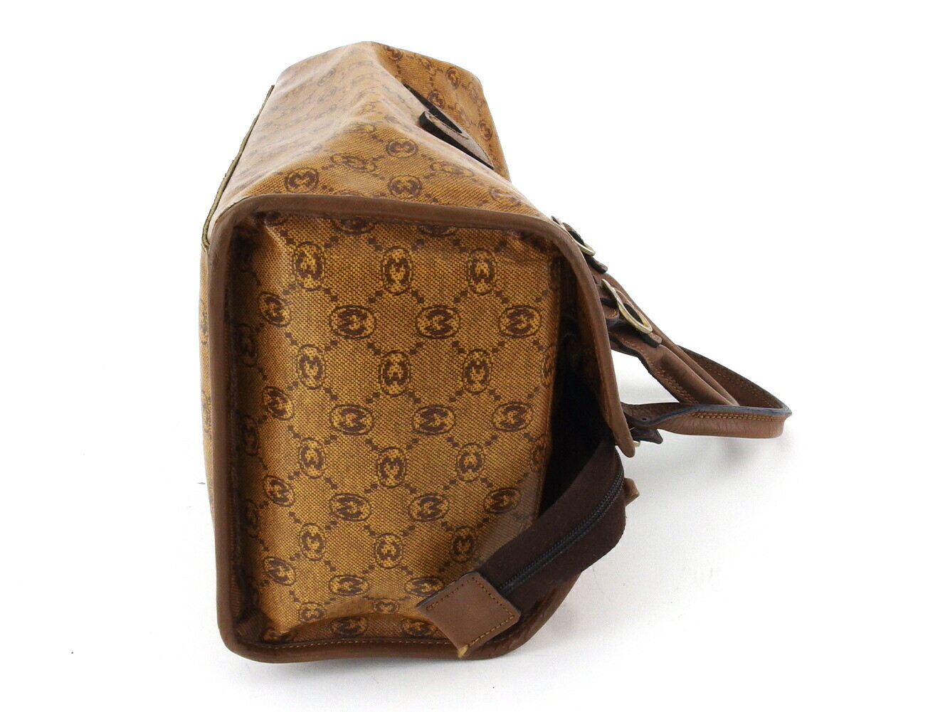 MORABITO Boston Bag Monogram Beige PVC x Leather Authentic USED T20348 ...