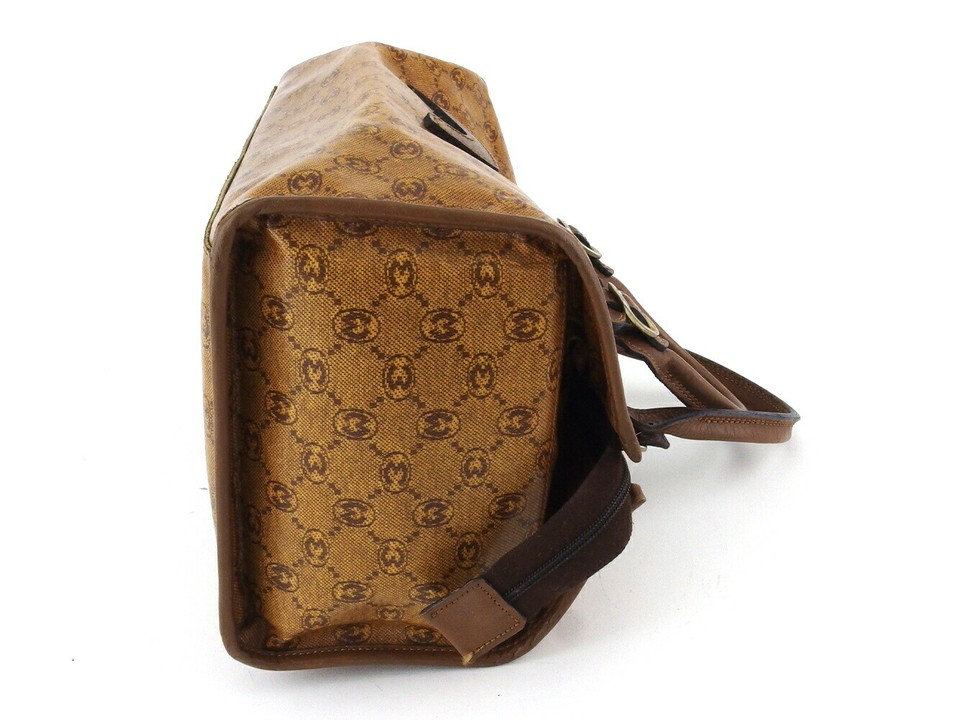 MORABITO Boston Bag Monogram Beige PVC x Leather Authentic USED T20348 ...