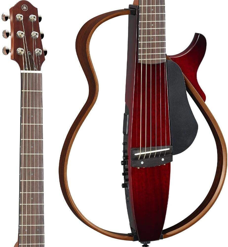 YAMAHA Silent Acoustic Guitar Steel strings Crimson Red Burst SLG200S ...