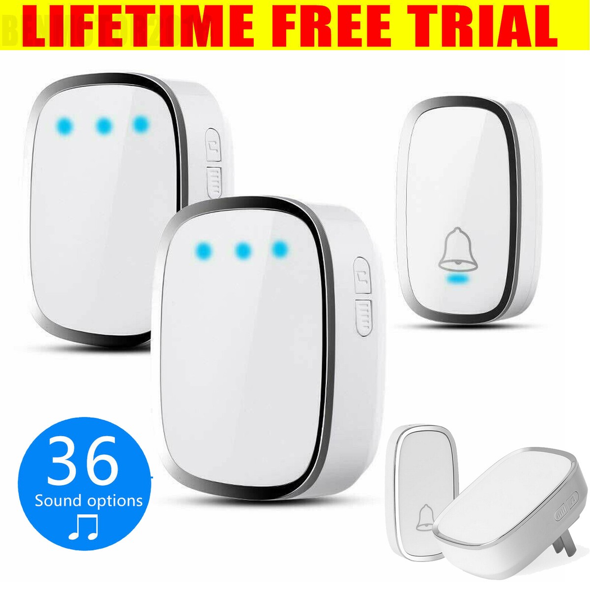 Wireless Doorbell With Light WC180 SS Wireless Doorbell For Deaf With