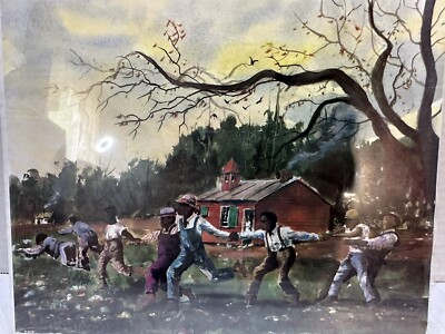 Boys Playing School Yard Under Tree ~ Alex Porter ~ 1998 ~ Art Print | eBay