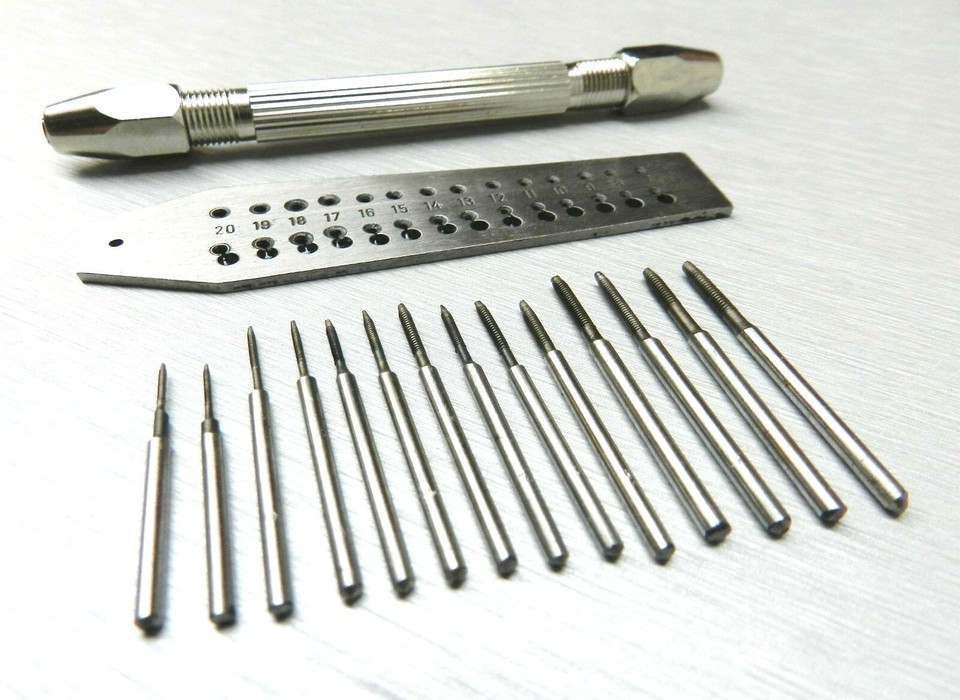 Mini Tap and Die Set 14 Taps & Screwplate & Pin Vise Set 0.7-2mm ...