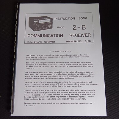 R.L. Drake 2B 2-B ShortWave Receiver Manual 38 pages | eBay
