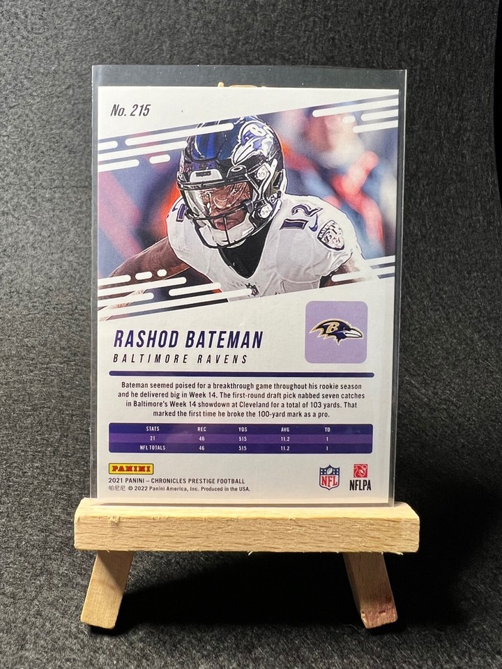 2021 Panini Chronicles RASHOD BATEMAN RC #215 Baltimore Ravens Rookie ...