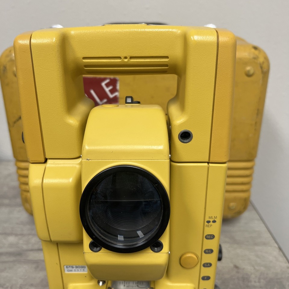 Topcon GTS-300 GTS-303 Total Station Survey Equipment Hard Case & Power ...