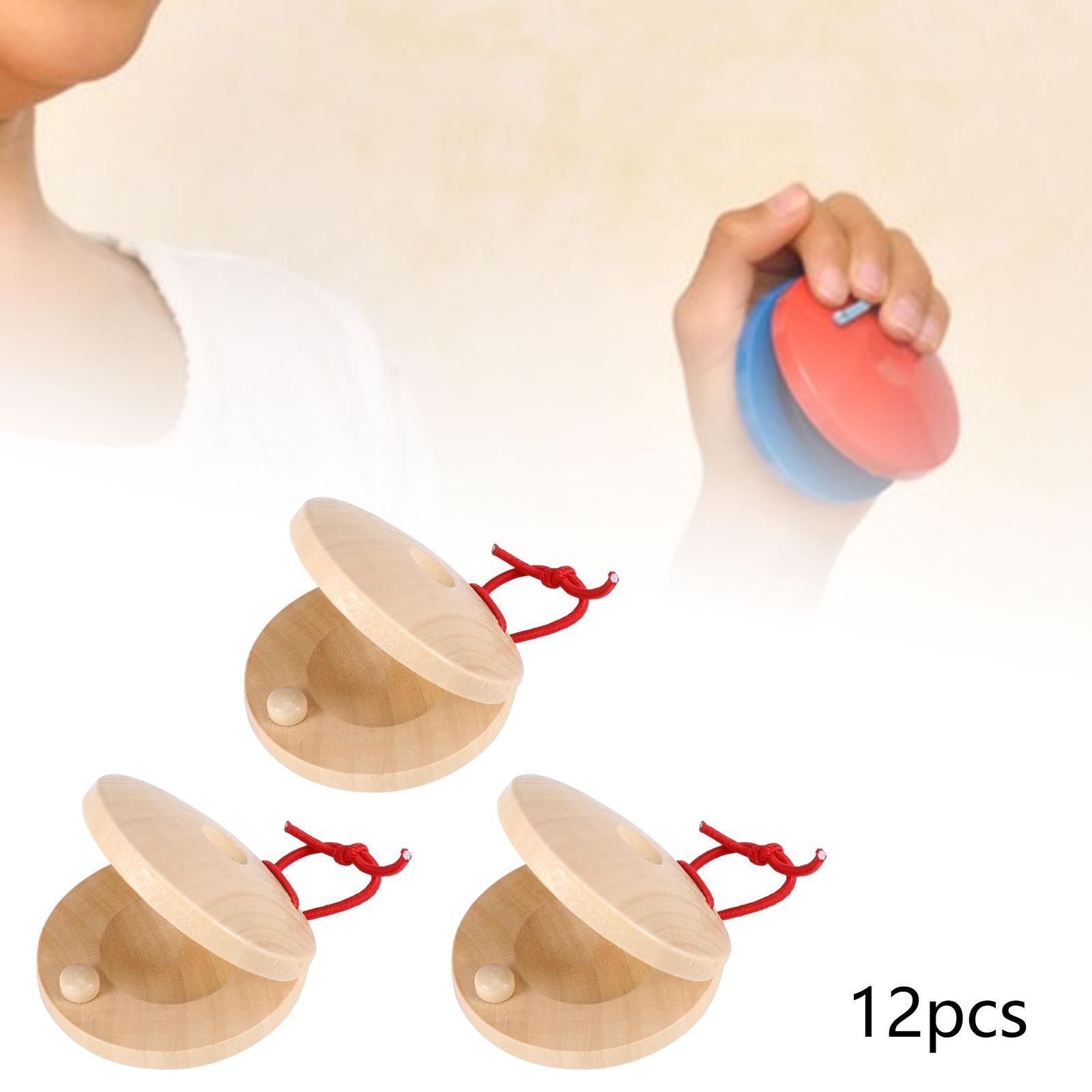 12x Hand Finger Castanets DIY Percussion Instrument Set for Party ...