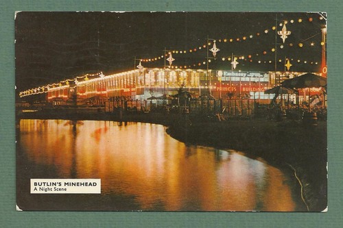 1968 BUTLIN'S PC - BUTLIN'S MINEHEAD, A NIGHT SCENE | eBay