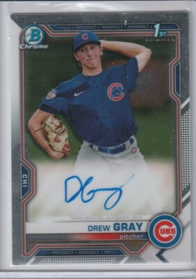 DREW GRAY 2021 Bowman Chrome 1ST AUTO CUBS | eBay
