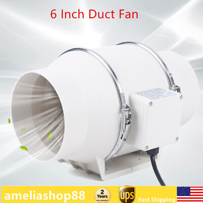 6 Inch 540CFM Inline Ducting Ventilation Fan Vent Duct Fan Exhaust ...
