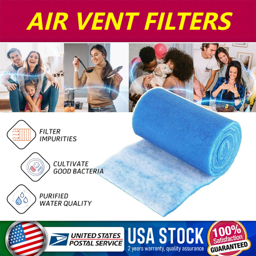 12 Feet of Blue and White Air Filter Media Roll MERV6 Polyester Media ...