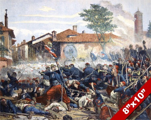 BATTLE OF SOLFERINO ITALY PAINTING 2ND ITALIAN INDEPENDENCE WAR ART ...