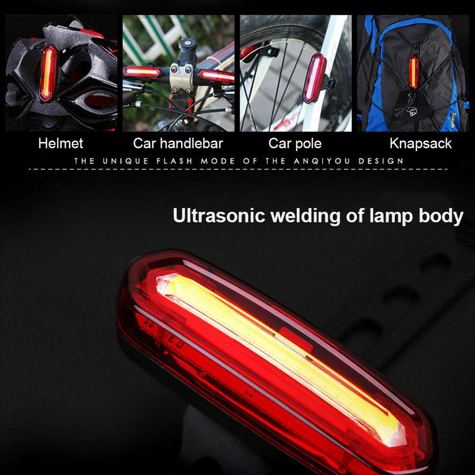LED Bike Tail Light Rechargeable USB Bicycle Rear Cycling Warning Light ...