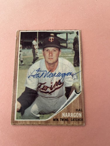 1962 Topps #164 GREEN TINT Minnesota Twins Hal Naragon Autograph | eBay