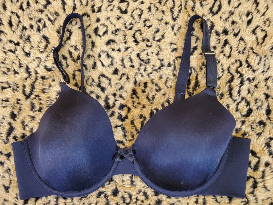 Vanity Fair 36C Diamond Lines Sheer Black Full Coverage Push Up Bra 36C ...