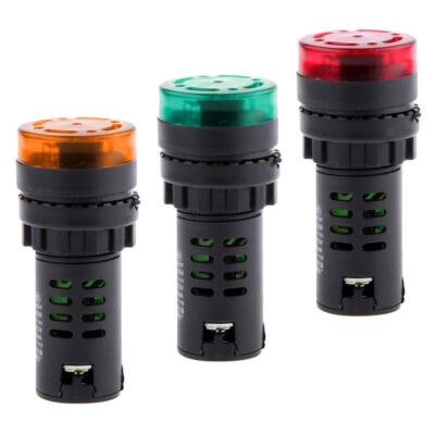 220V 22mm LED Indicator Light Lamp With Beep | eBay UK