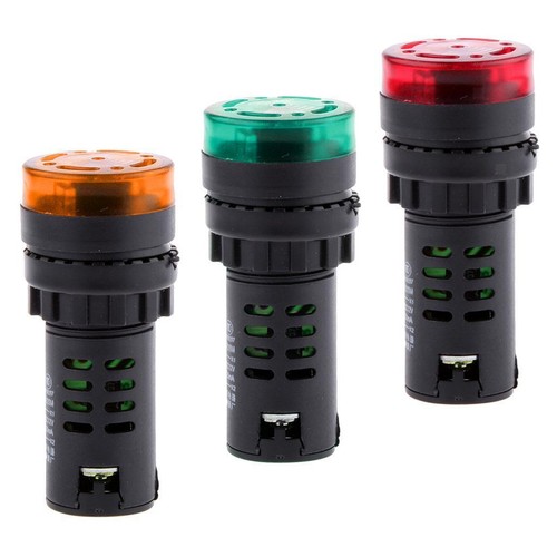 220V 22mm LED Indicator Light Lamp With Beep | eBay UK